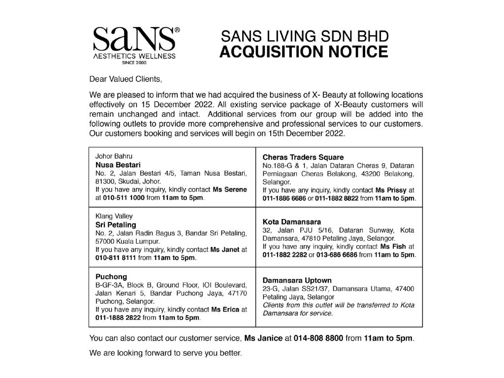 Signing Ceremony – Official Acquisition of X-Beauty & Aesthetic – Sans Group